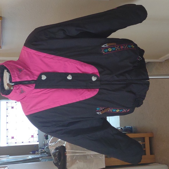 Obermeyer | Jackets & Coats | Obermeyer Black Pink Ski Bomber Jacket ...